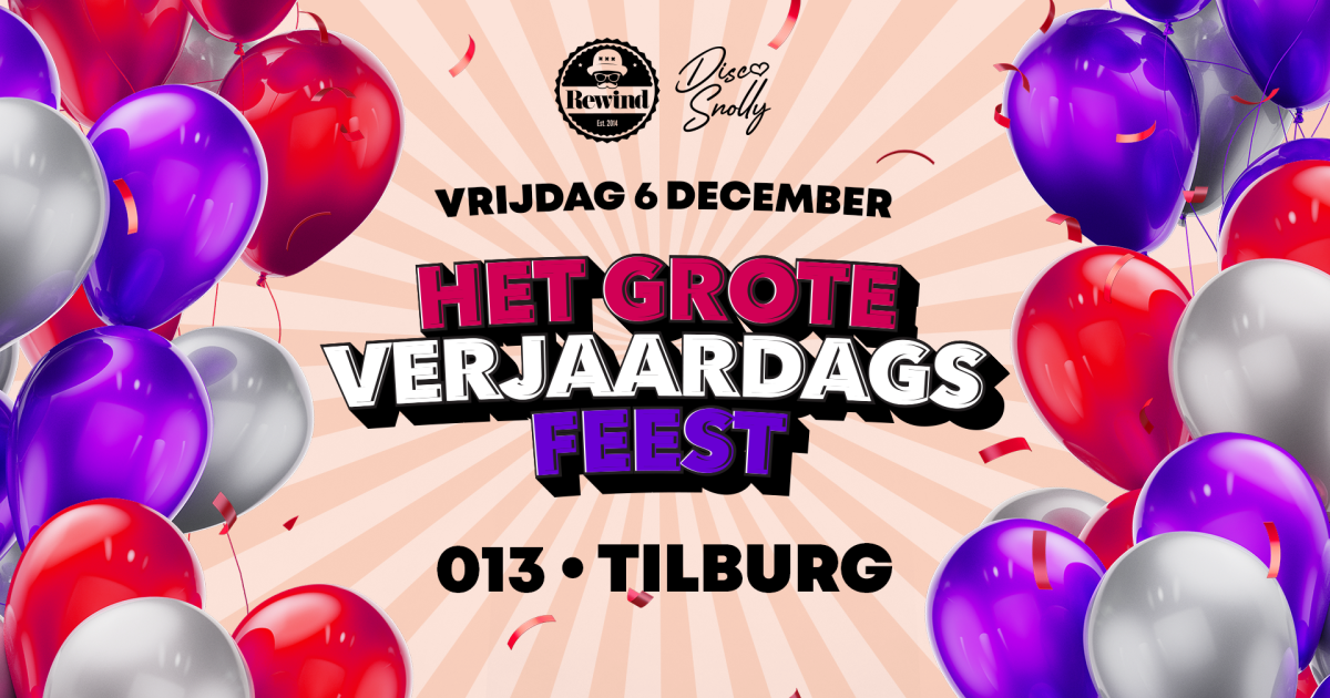 REWIND X DISCO SNOLLY - Programma | 013 Poppodium Tilburg